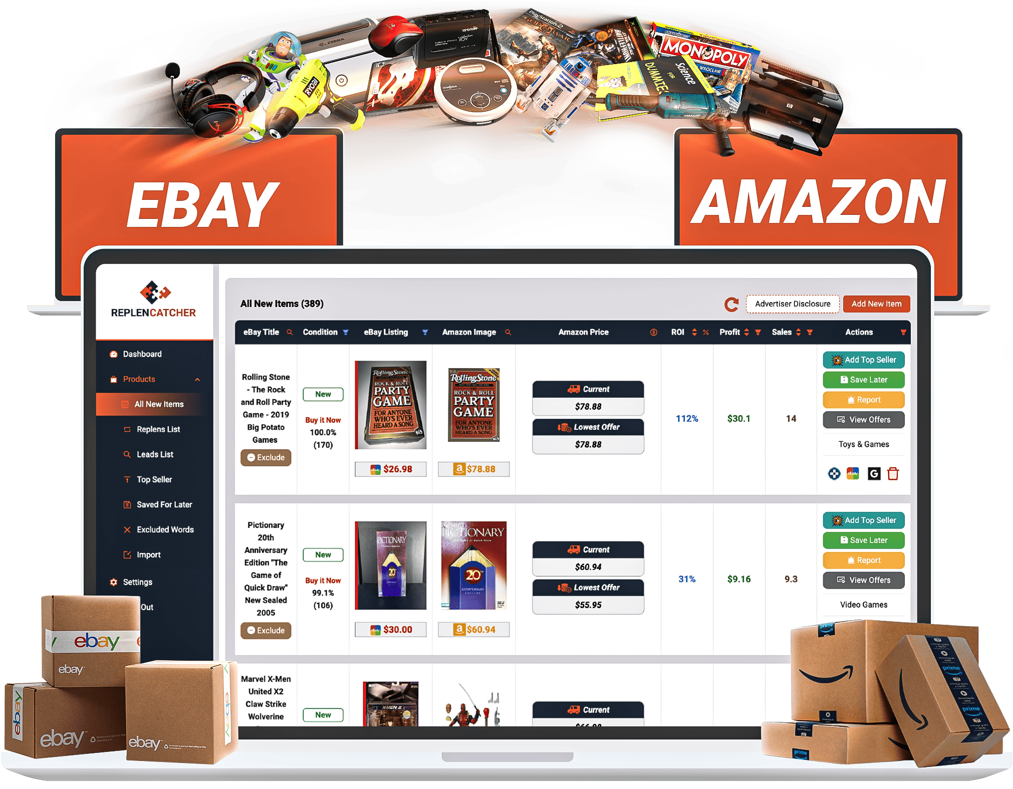 Replen Catcher - The #1 Ebay to Amazon Sourcing Tool