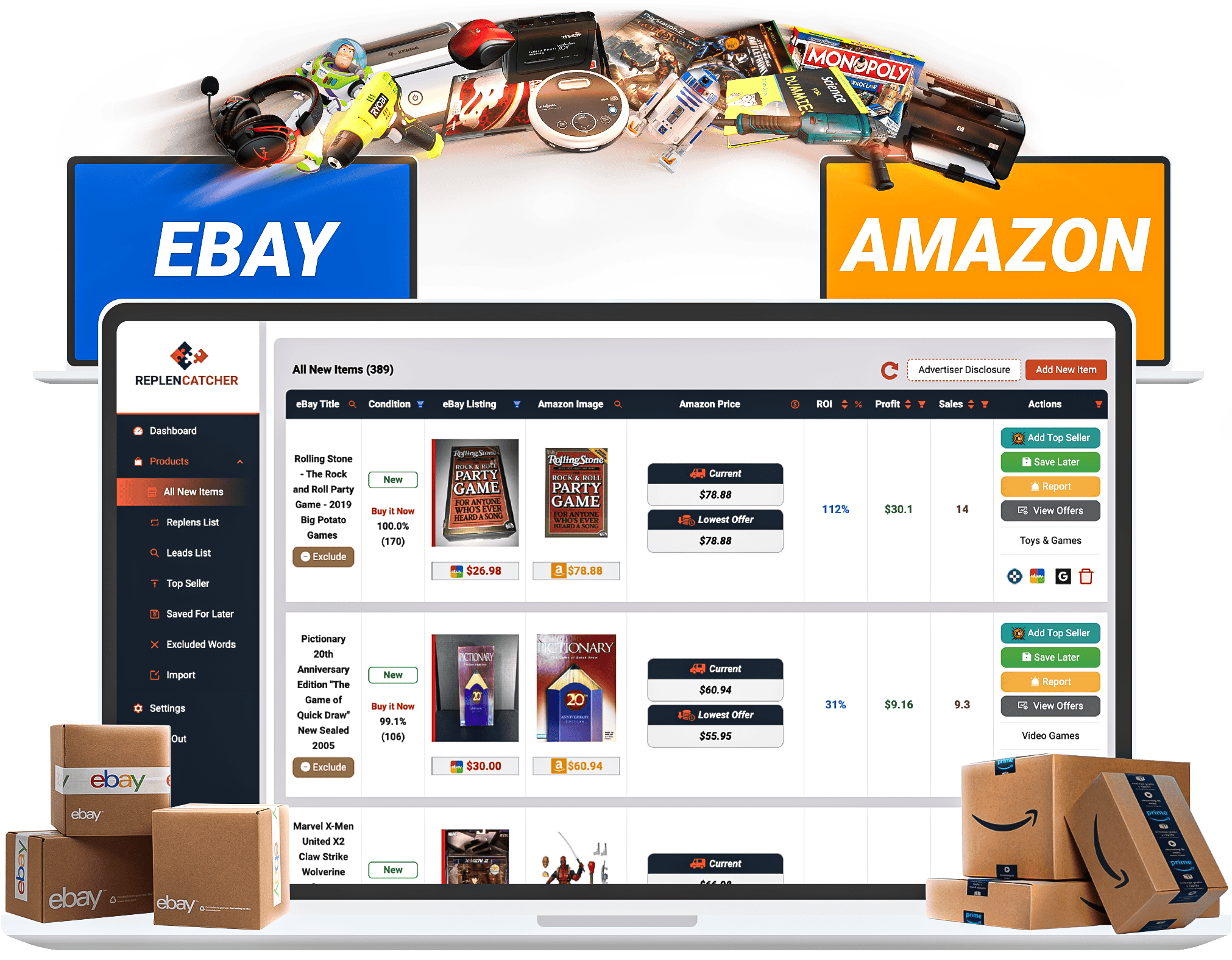 Replen Catcher - The #1 Ebay to Amazon Sourcing Tool